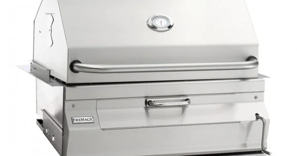 Fire Magic 24-inch Charcoal Slide-In Barbecue Grill with Smoker Hood ...