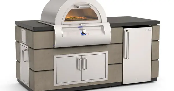 Fire Magic Contemporary GFRC Smoke Pre-Fab Island with Pizza Oven or ...